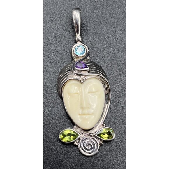 Sajen | Jewelry | Vintage Sajen Sterling Silver Goddess Face Pendant ...
